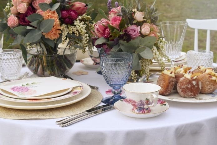 Spring garden party meets wilderness table setting | Style Curator