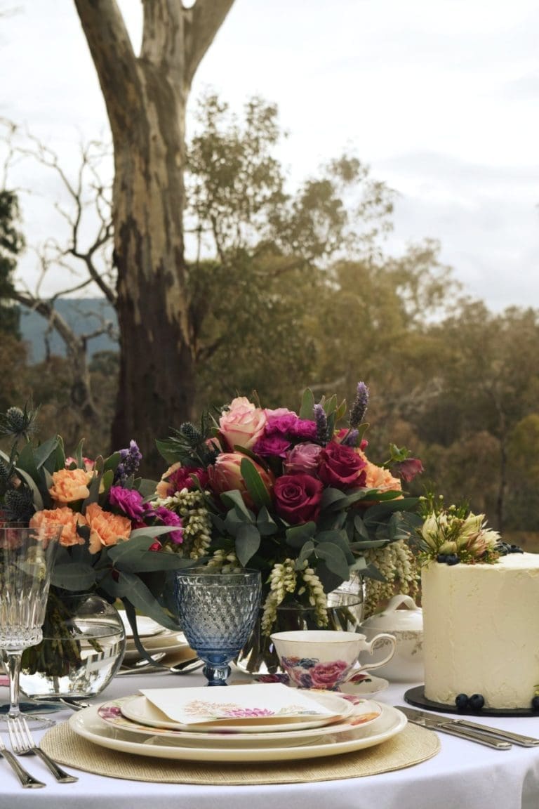 Spring garden party meets wilderness table setting | Style Curator