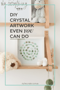DIY crystal artwork: Natural crystal pieces in box frame | Style Curator