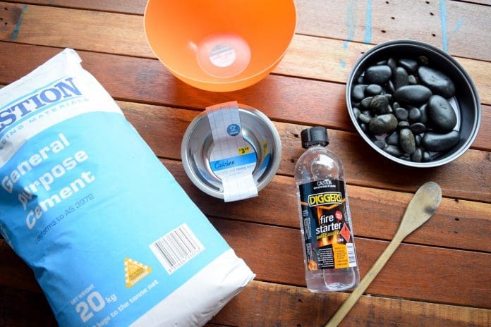 DIY decorative mini fire bowl - Make a concrete fire bowl for your outdoors