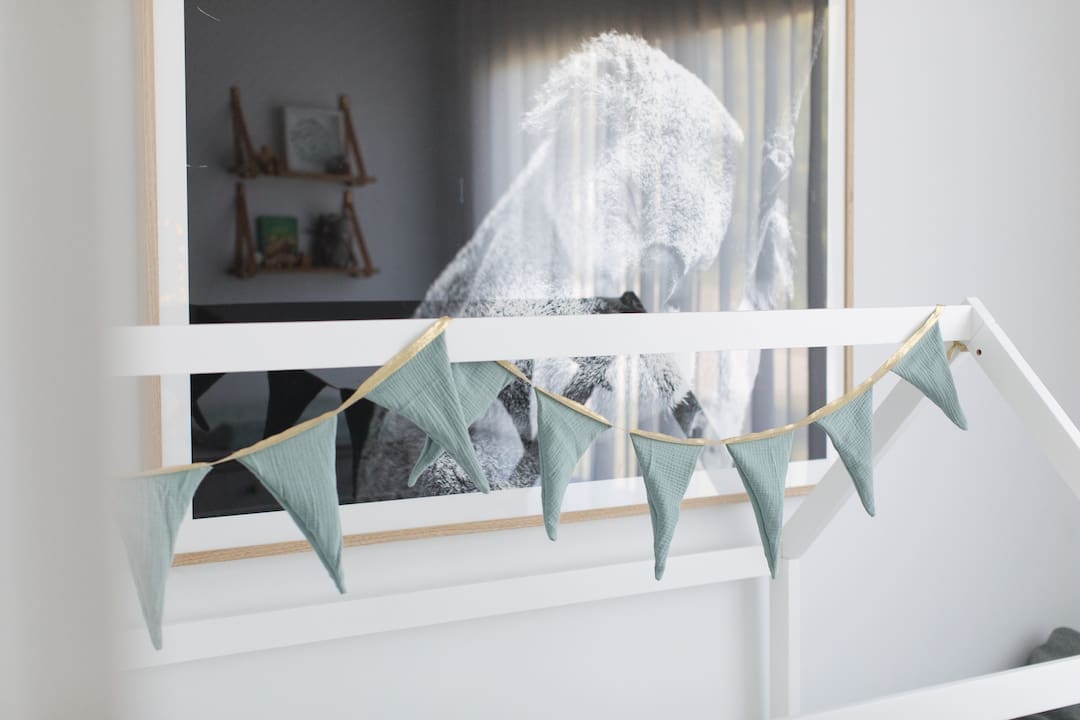 DIY garland bunting flags for nursery or child's room - Style Curator