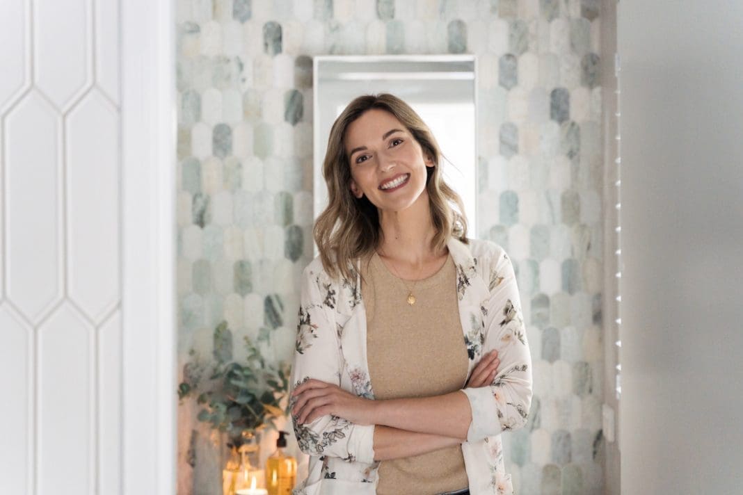 Ming green marble mosaic bathroom tour | Style Curator