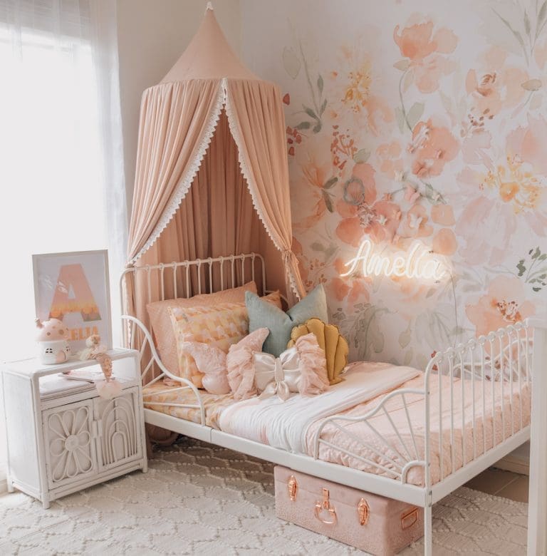 Dreamy pink girl's bedroom: Take a tour of Amelia's big girl room revamp
