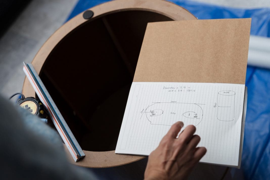 DIY outdoor dining table with tiled pillar legs | Style Curator