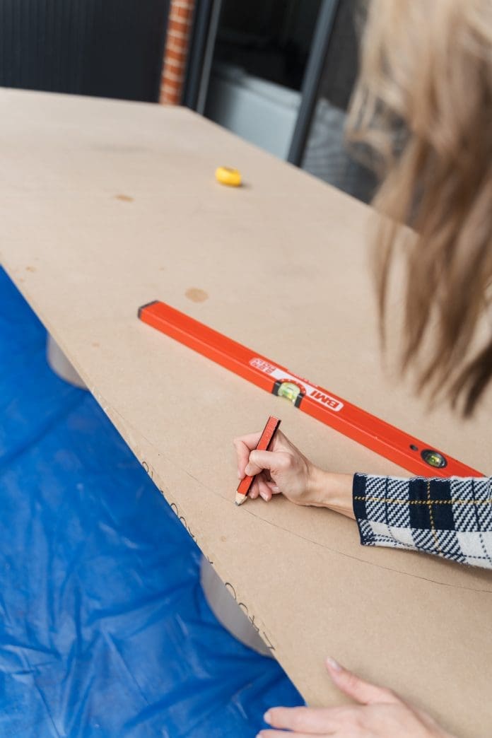 DIY outdoor dining table with tiled pillar legs | Style Curator