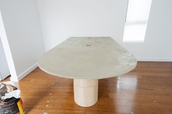 DIY travertine table: Style Curator studio desk