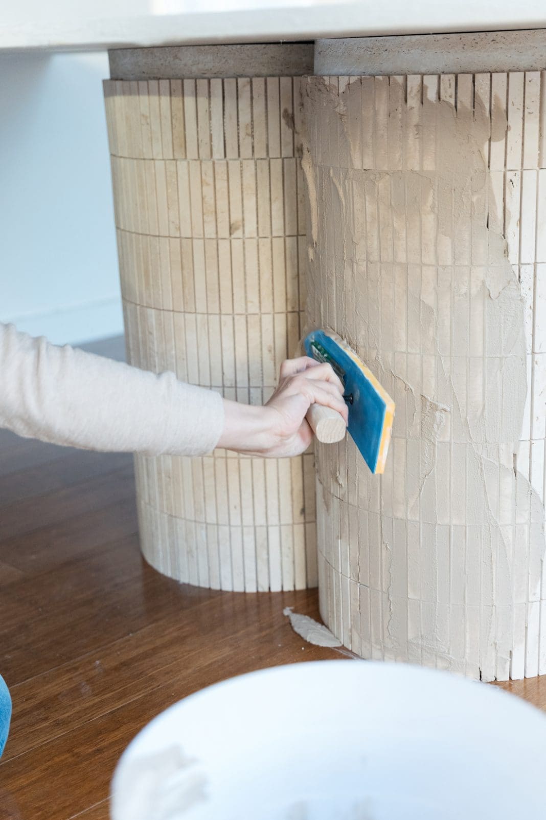 DIY travertine table: Style Curator studio desk