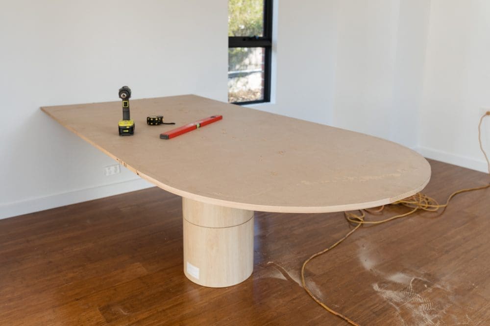 DIY travertine table: Style Curator studio desk