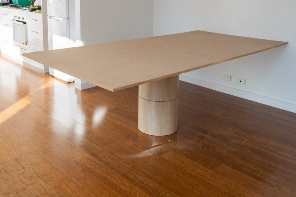 DIY travertine table: Style Curator studio desk