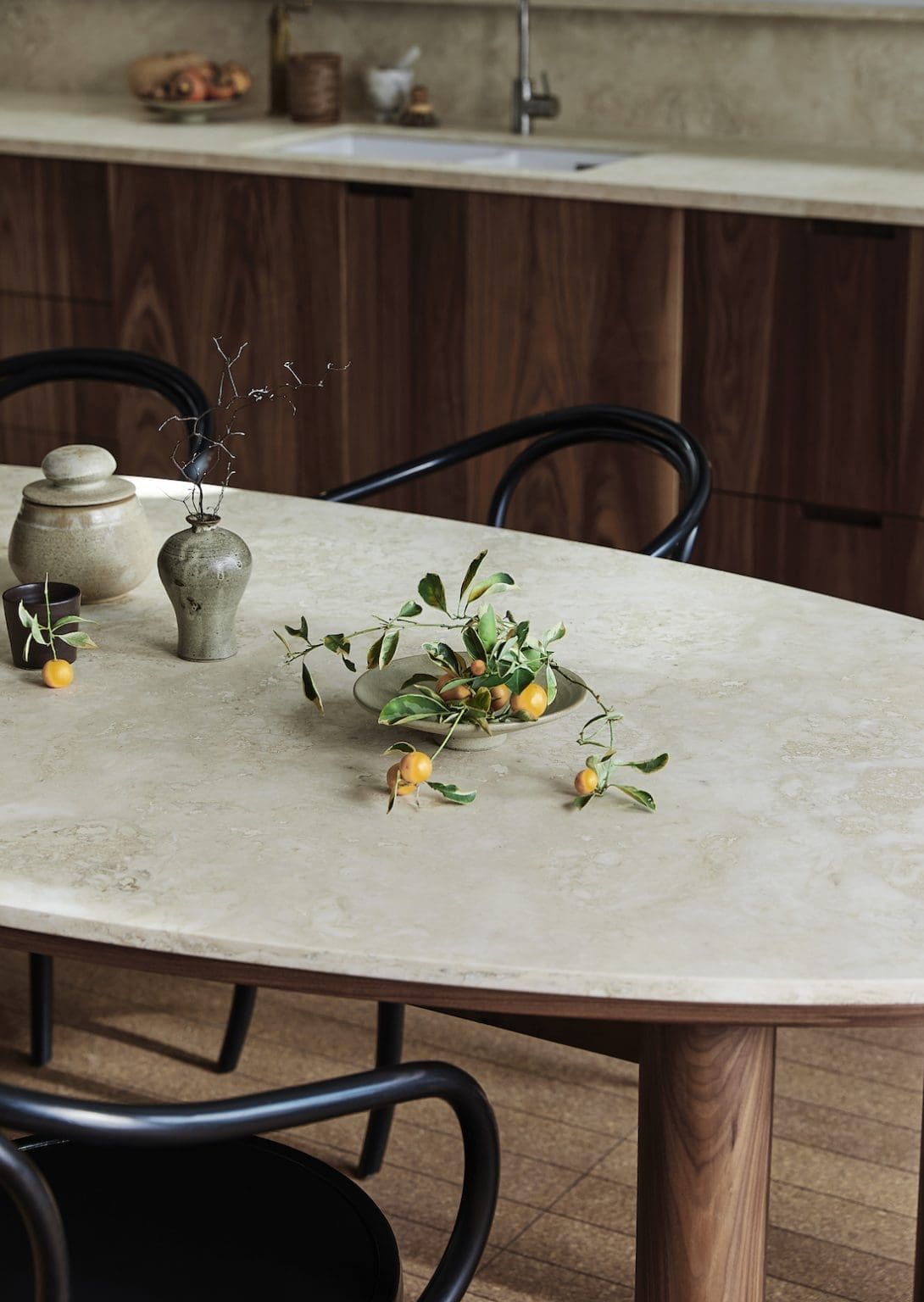 Natural stone materials shine in this renovated Edwardian house