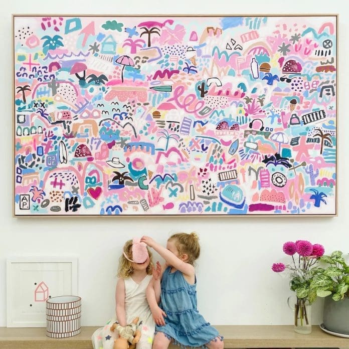 The fun, quirky and rainbow abstract art from Anna Price Art | Style Curator