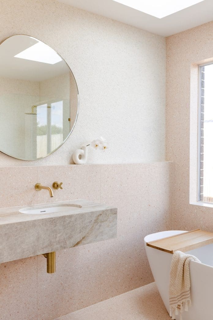 House of Harvee blush pink bathroom | Style Curator
