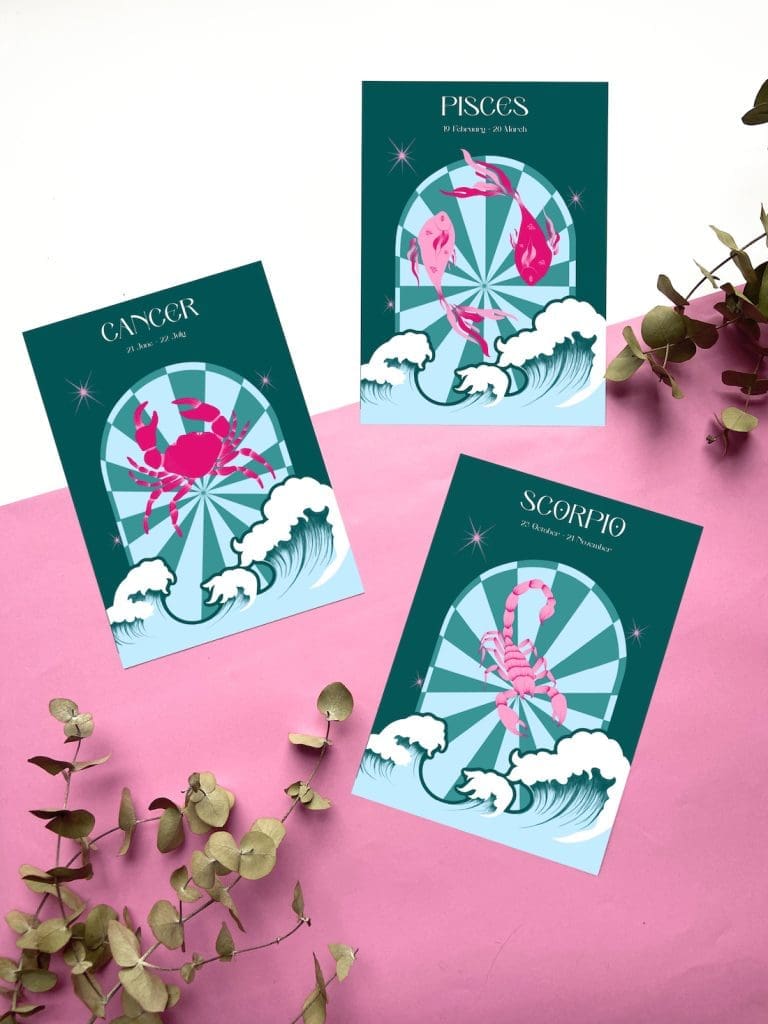 The fun and feminine pink art from LeaColorShapes | Style Curator