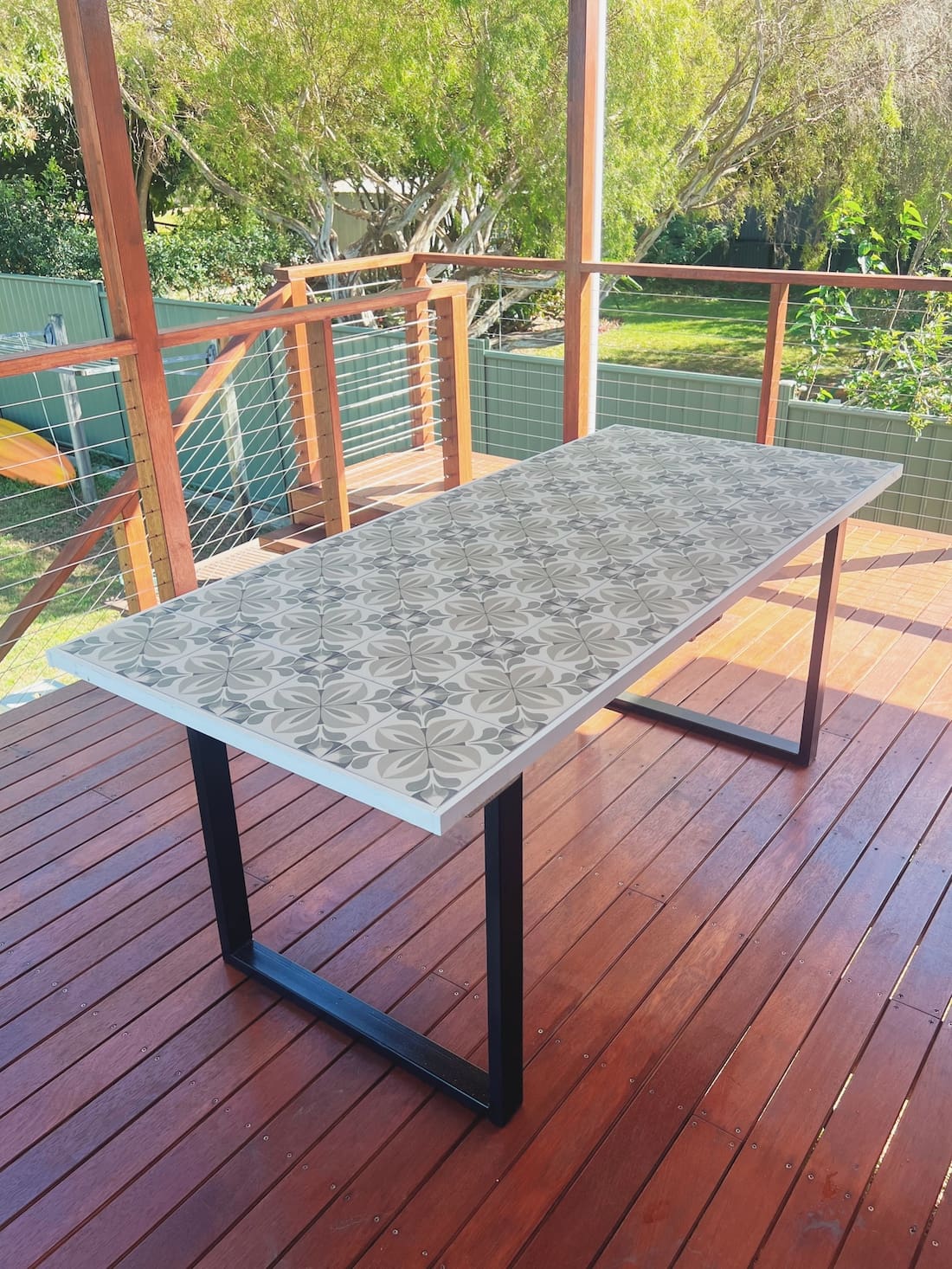 DIY patterned tile outdoor table | Style Curator
